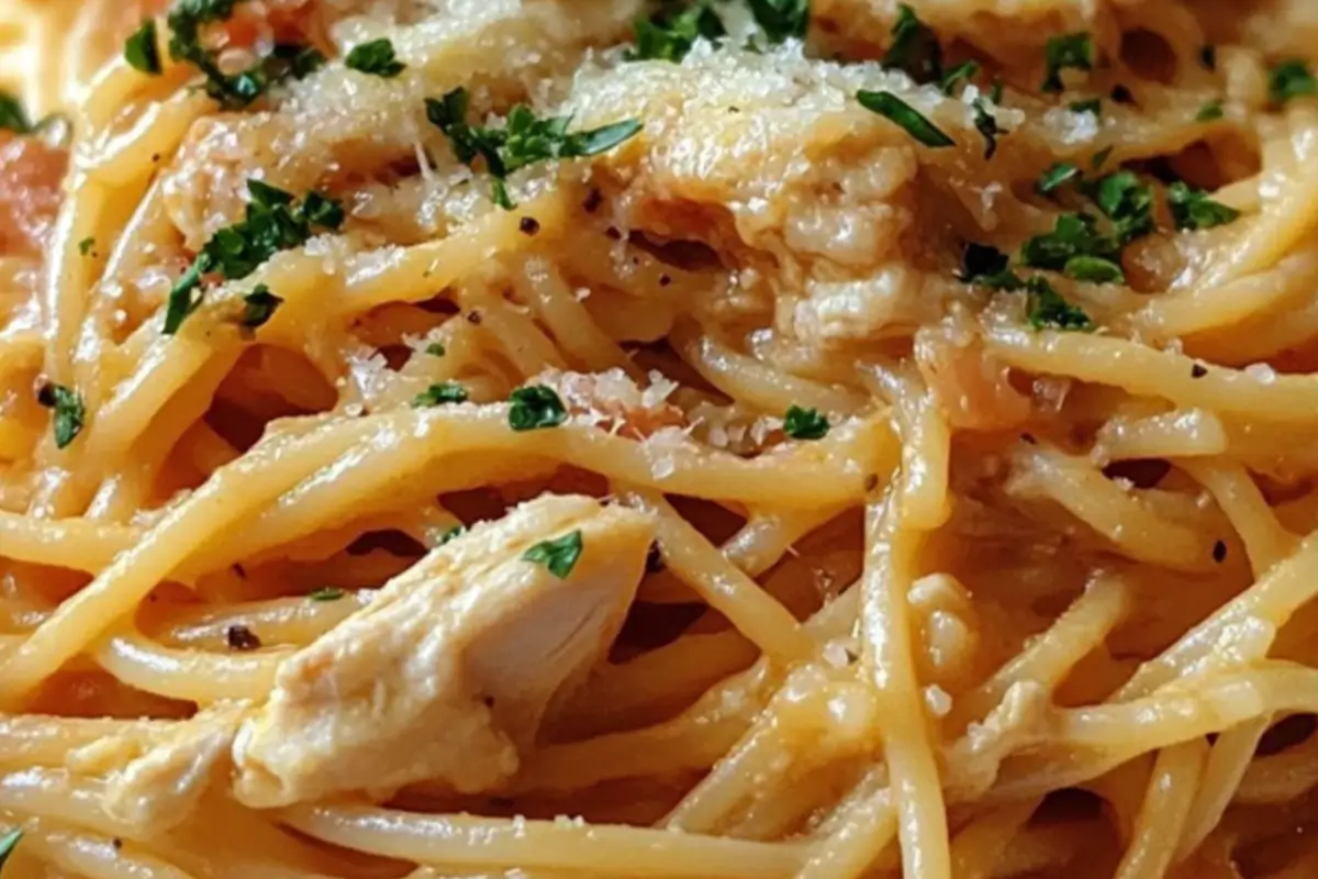 Crockpot Parmesan Garlic Chicken Spaghetti – Easy, Creamy & Delicious ...