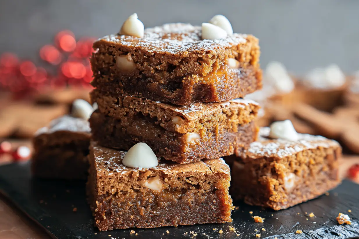 Gingerbread Blondies Recipe | Chewy Spiced Holiday Dessert Bars ...