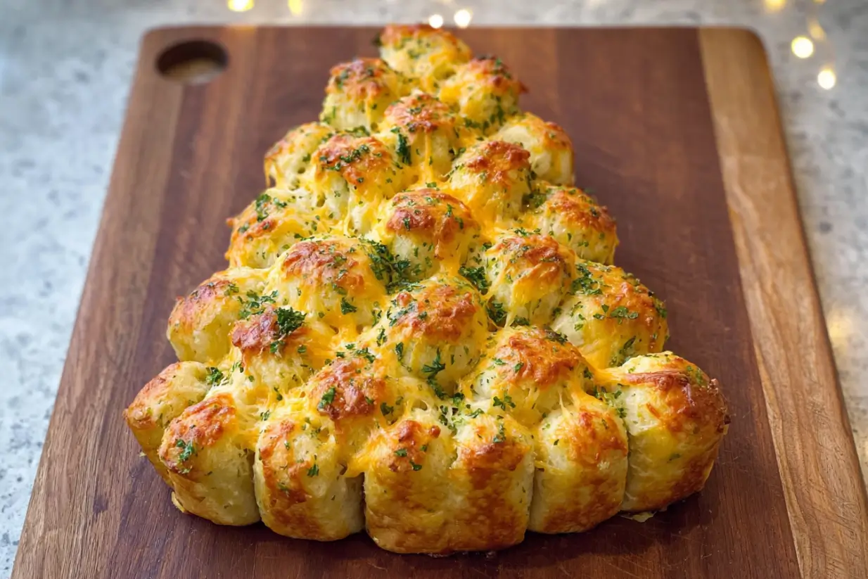 Cheesy Christmas Tree Pull Apart Bread (Easy Recipe) Delight!