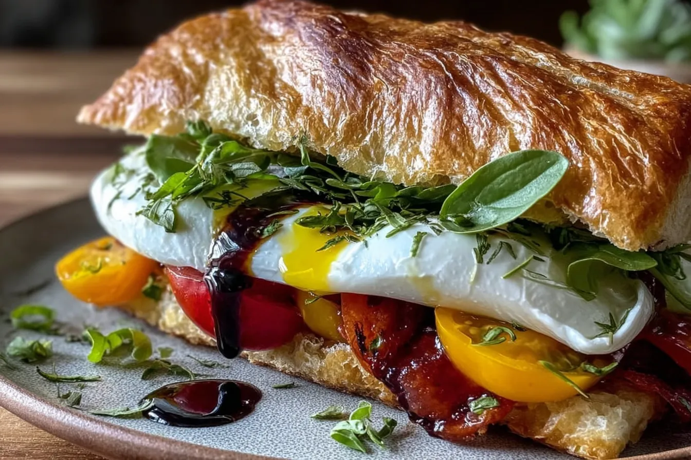 Burrata Italian Focaccia Sandwich: Taste the Magic Today