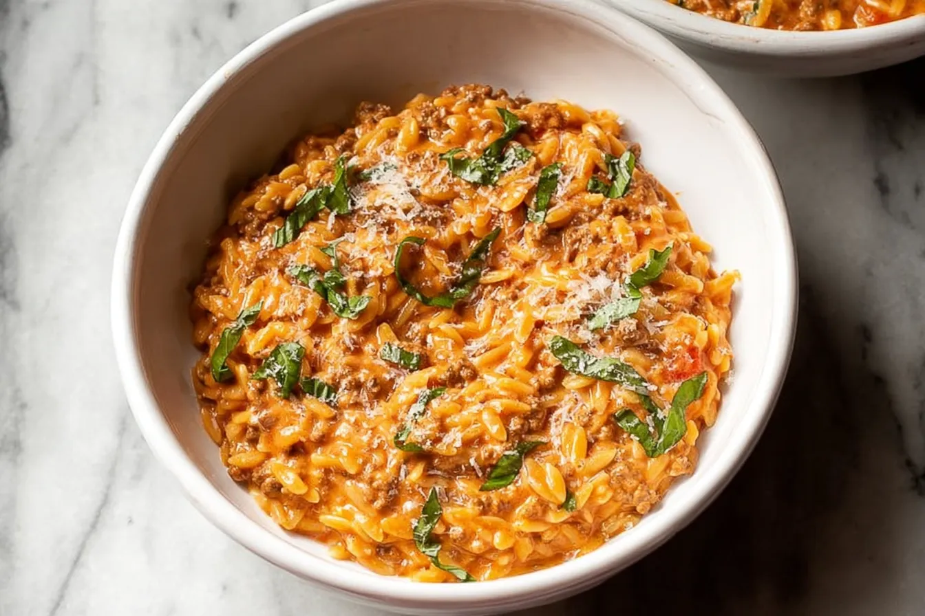 Ground Beef Orzo with Tomato Cream Sauce: A Delicious Delight - Eleanor ...