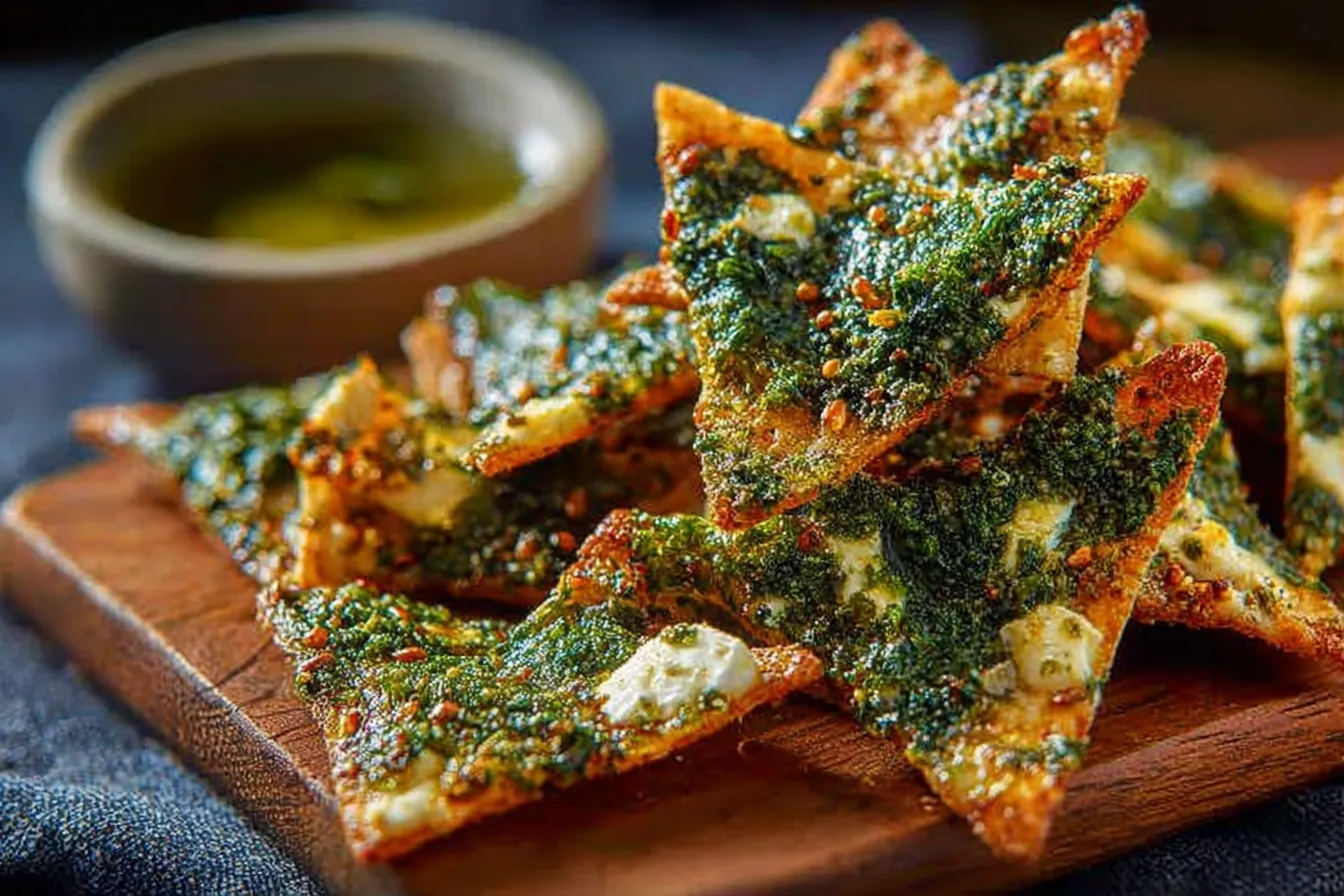 Mediterranean Spinach and Feta Crisps Recipe | Irresistible Snack