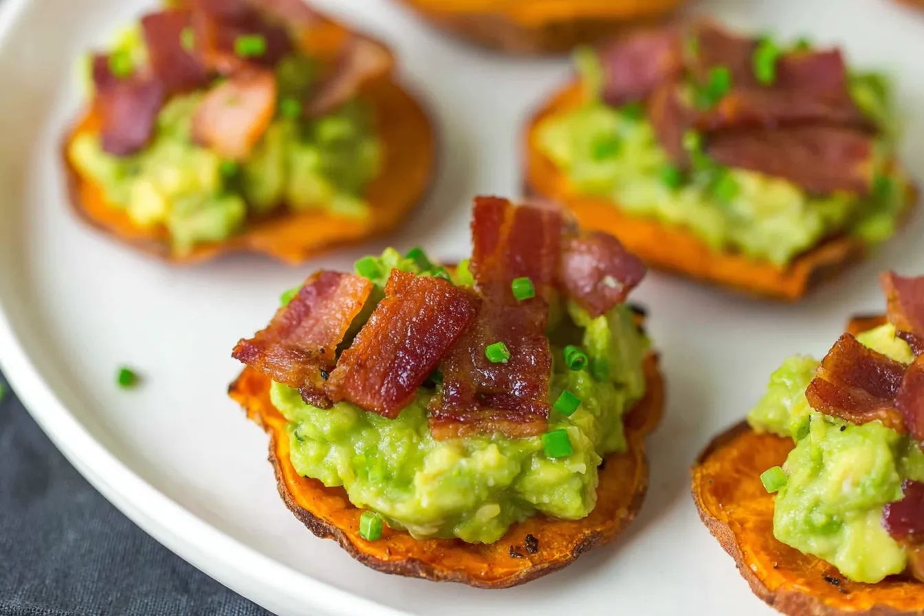 Sweet Potato Bites with Avocado and Bacon – Irresistible Flavor!