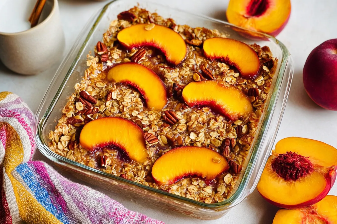 Baked Oatmeal with Nectarines and Pecans: Start Your Day Sweetly