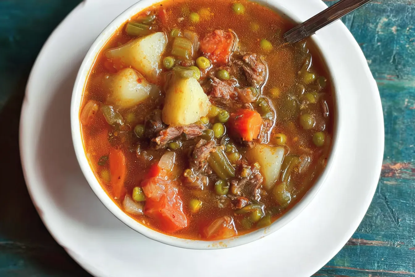 My Mom’s Old-Fashioned Vegetable Beef Soup – Comfort in Every Bite